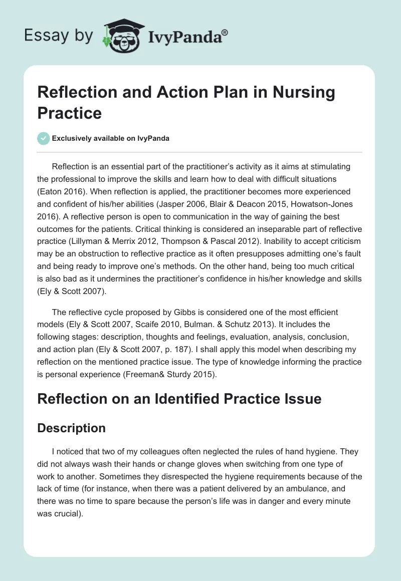 Nursing Reflective Journal Example Reflection A Basic Guide